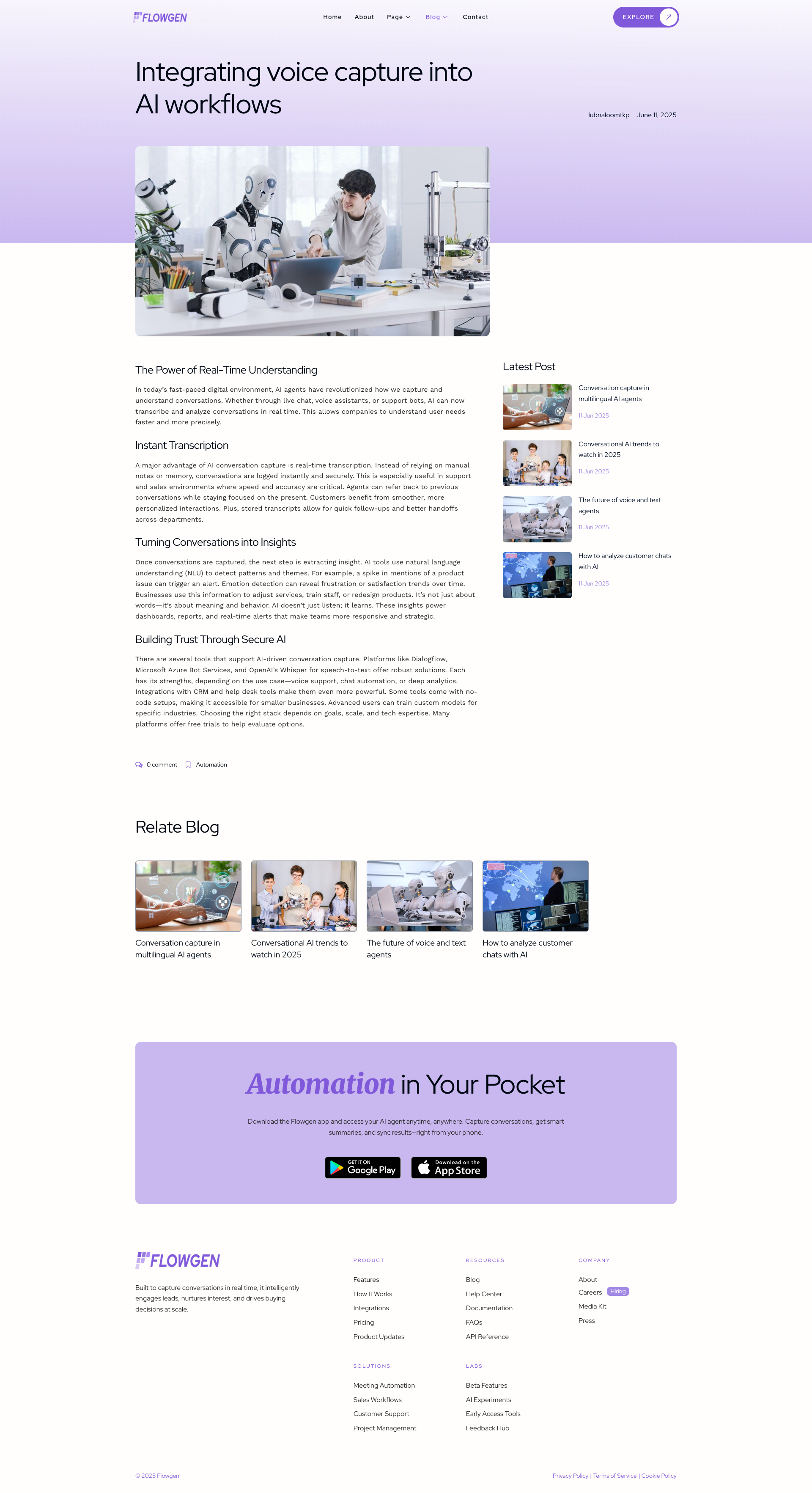 Flowgen - Meeting Intelligence Engine & AI Agent Service Elementor Template Kit by lubnaloom
